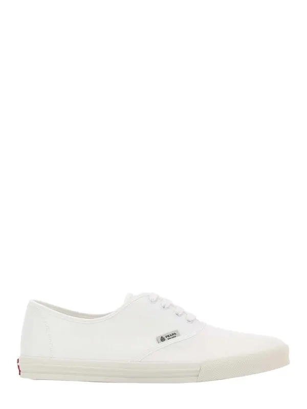 Prada Canvas Lace Up Sneakers - White
