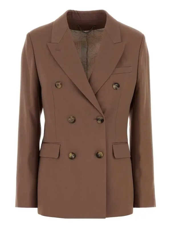 GOLDEN GOOSE Antiqued Double Breasted Wool Blazer - Pink