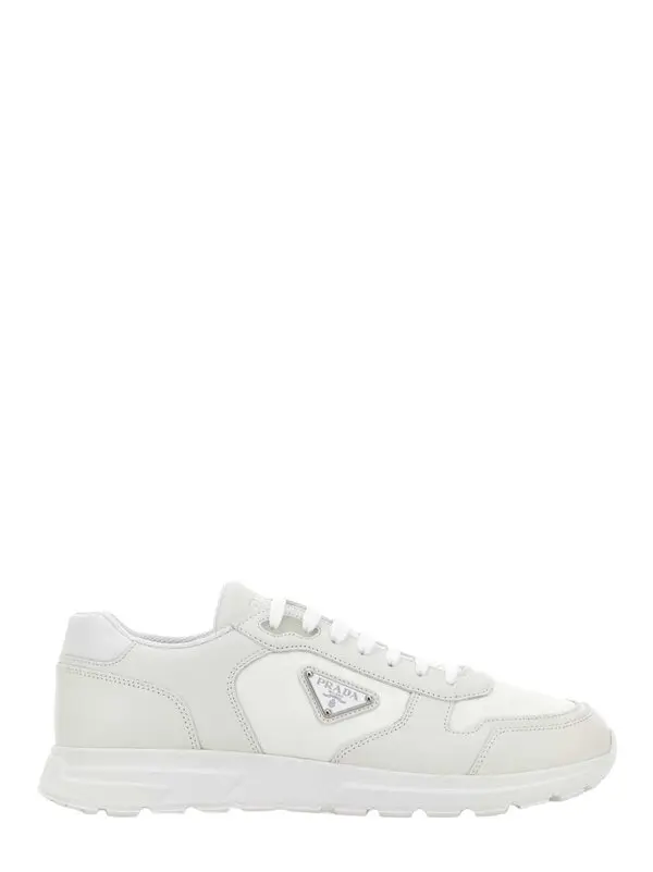 Prada Leather & Fabric Low-top Sneakers - White