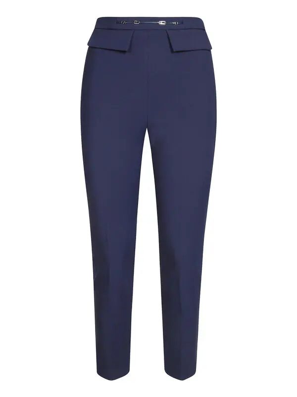 Elisabetta Franchi Tailored Pleated Wide-leg Trousers - Blu