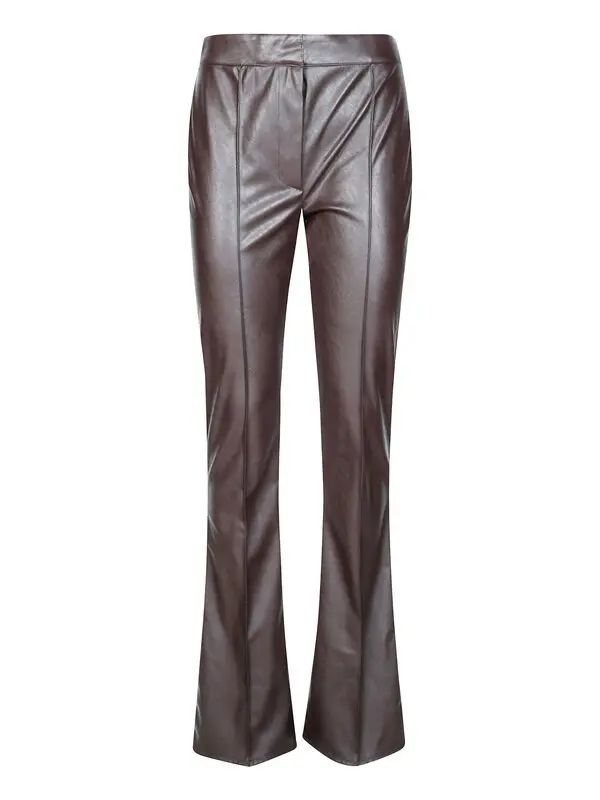 Elisabetta Franchi Tailored Pleated Wide-leg Trousers - Marrone