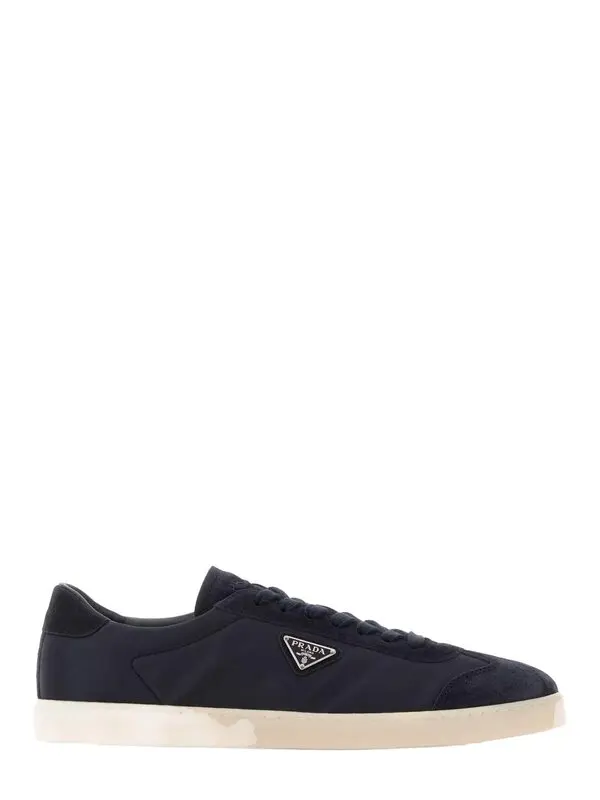 Prada Re-nylon And Suede Lace-up Sneakers - Blue