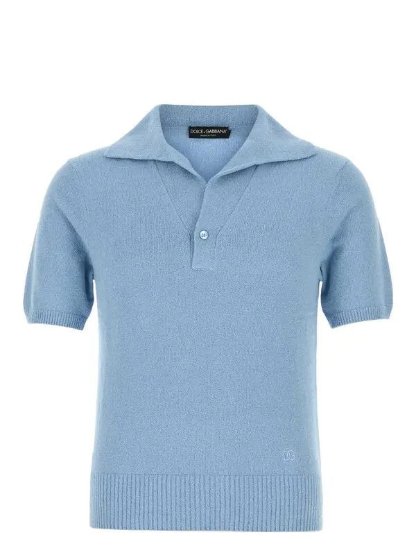 Dolce & Gabbana Cotton-blend Polo Shirt - Light Blue