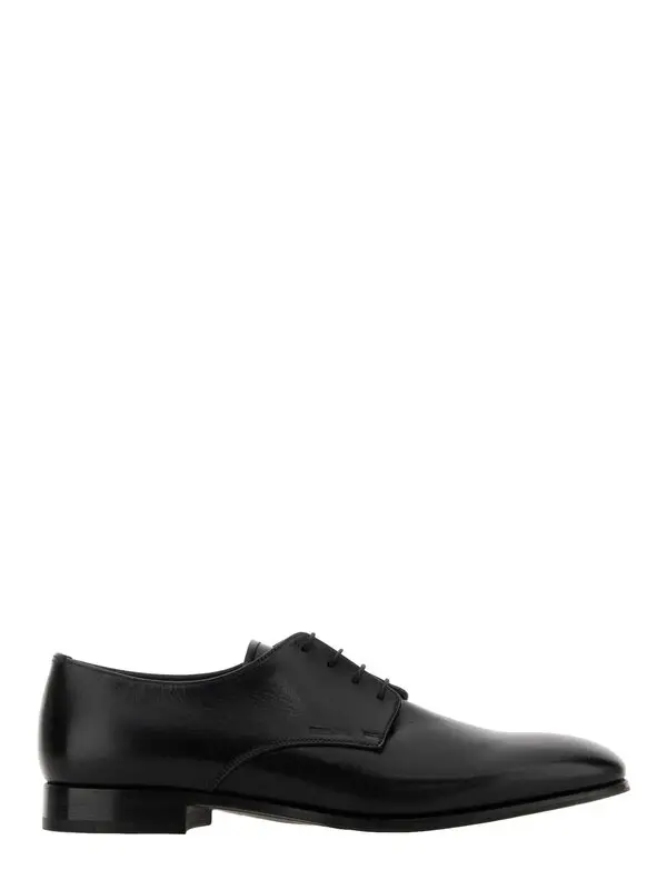 Prada Ovine Leather Lace-up Shoes - Black