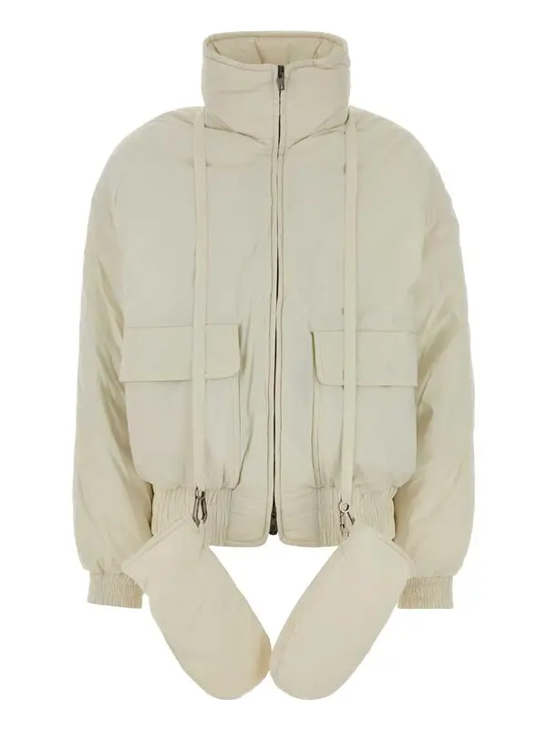 GOLDEN GOOSE Padded Bomber Jacket With Stand Collar - White