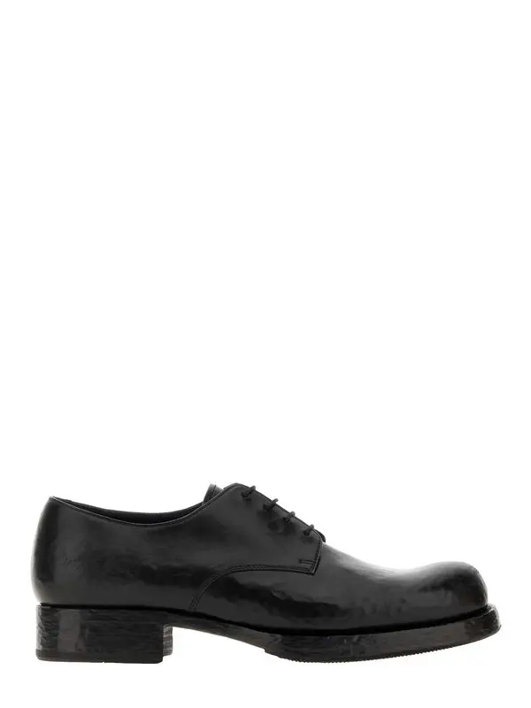 Prada Vitello Leather Lace-up Shoes - Black