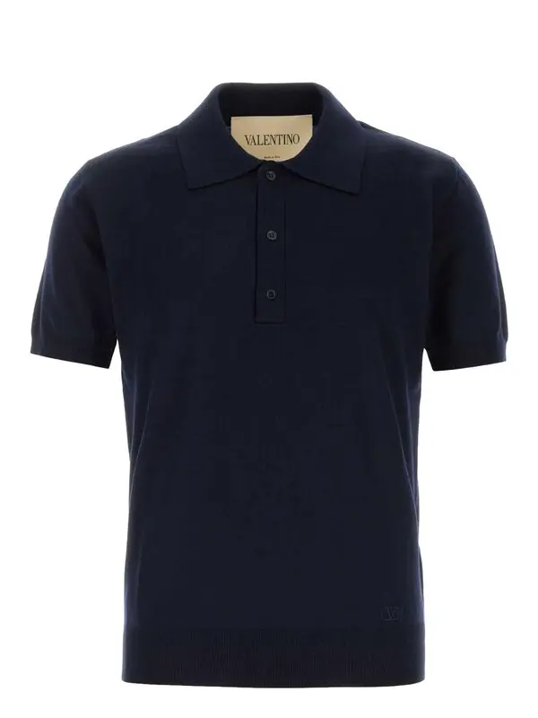 Valentino Garavani 100% Virgin Wool Polo Shirt - Blue
