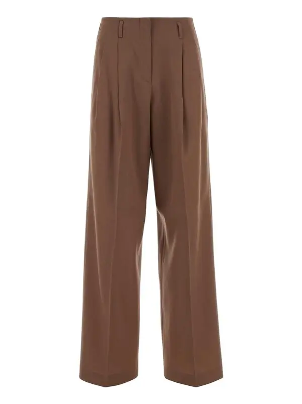 GOLDEN GOOSE Antiqued Wool Wide-leg Pants - Pink