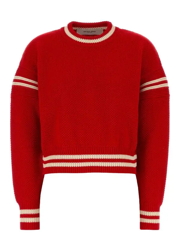 GOLDEN GOOSE Cotton Crew Neck Sweater - Red