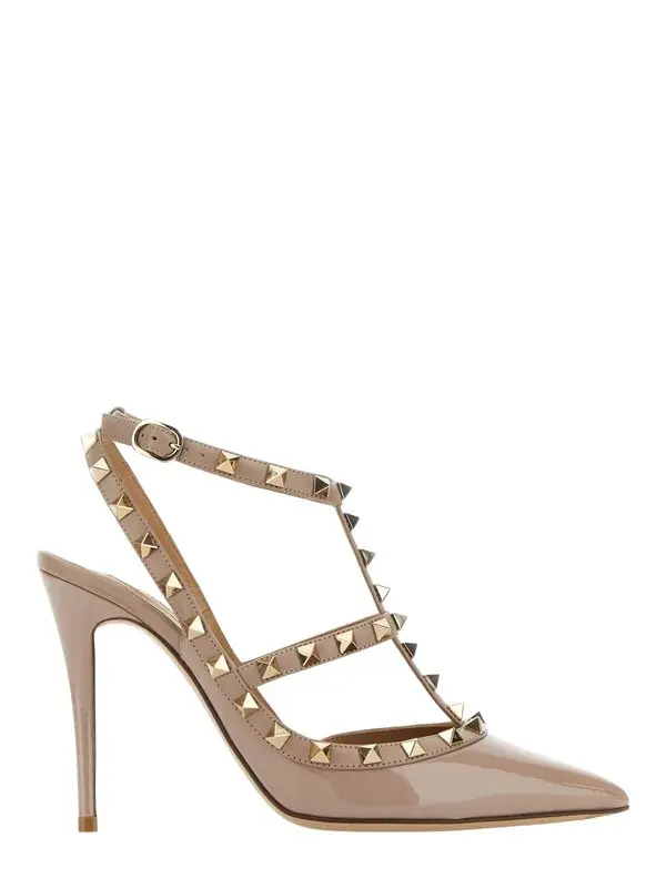 Valentino Garavani Leather Rockstud Pumps With 10 Cm Heel - Pink