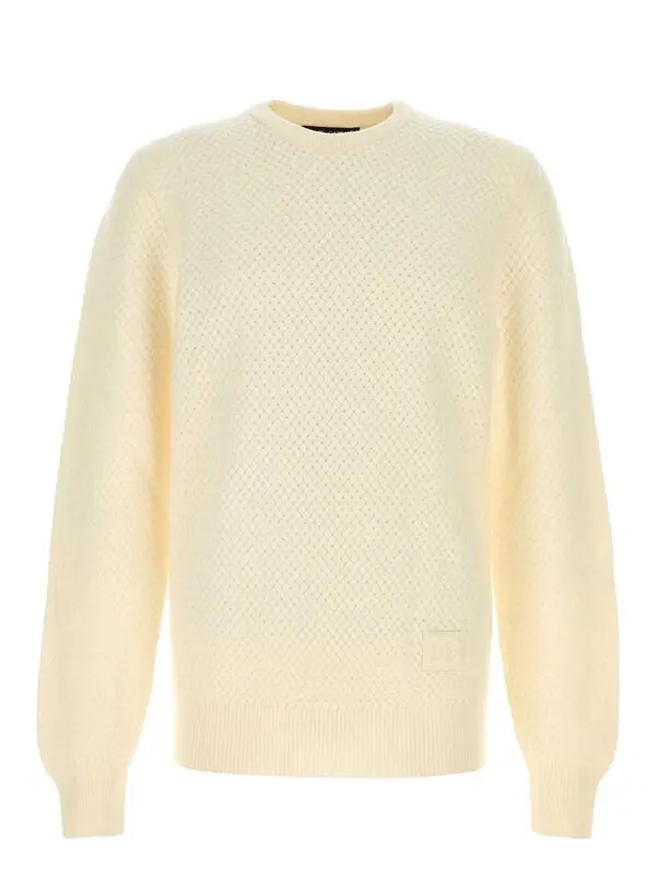 Dolce & Gabbana Wool Sweater With Crew Neck - White