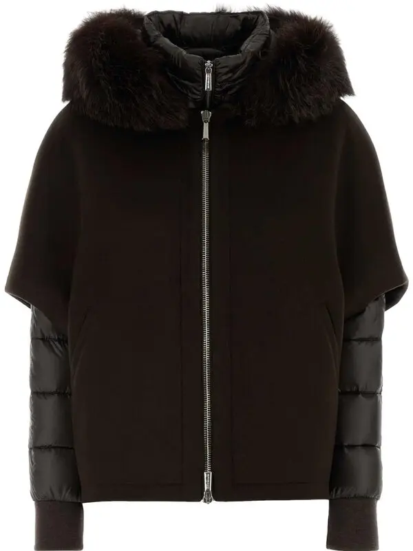 MOORER Pegasus Down Jacket With Wool-cashmere Exterior - Brown