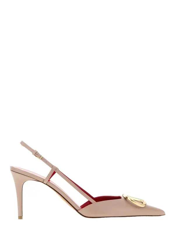 Valentino Garavani Antiqued Leather Vlogo Signature Pumps 8 Cm Heel - Pink