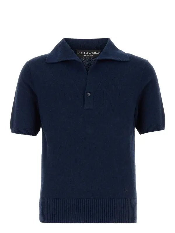 Dolce & Gabbana Cotton-nylon Polo Shirt - Blue