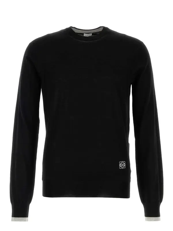 Loewe Wool Crewneck Sweater - Black