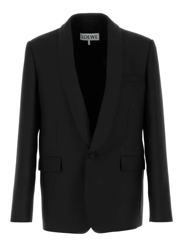 Loewe Wool-silk Blend Blazer - Black