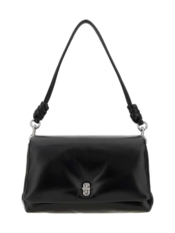 Marc Jacobs Dual Puffy Leather Shoulder Handbag - Black