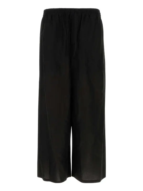 Loewe Wide-leg Viscose-linen Pants - Black