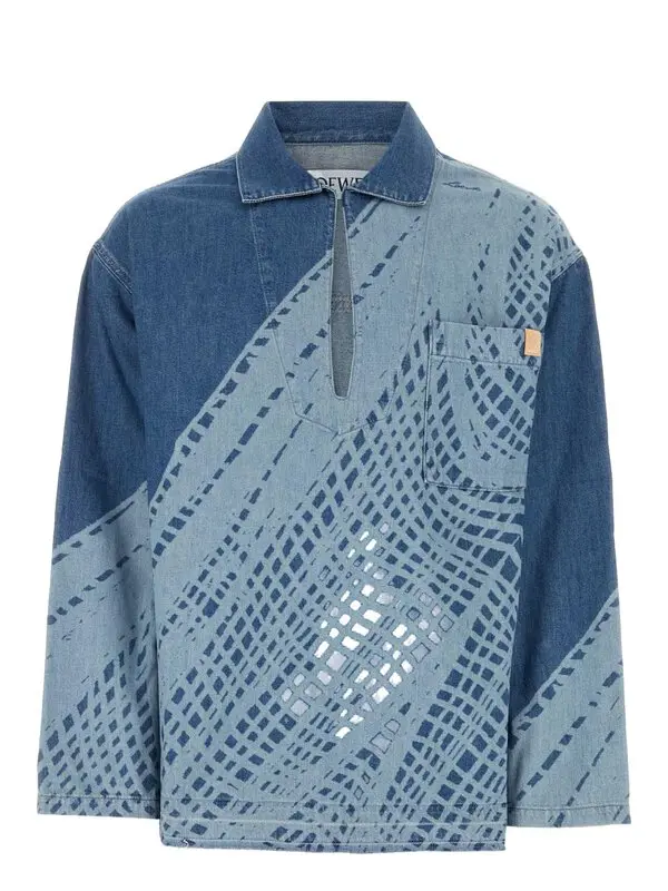 Loewe Denim Polo Shirt - Printed