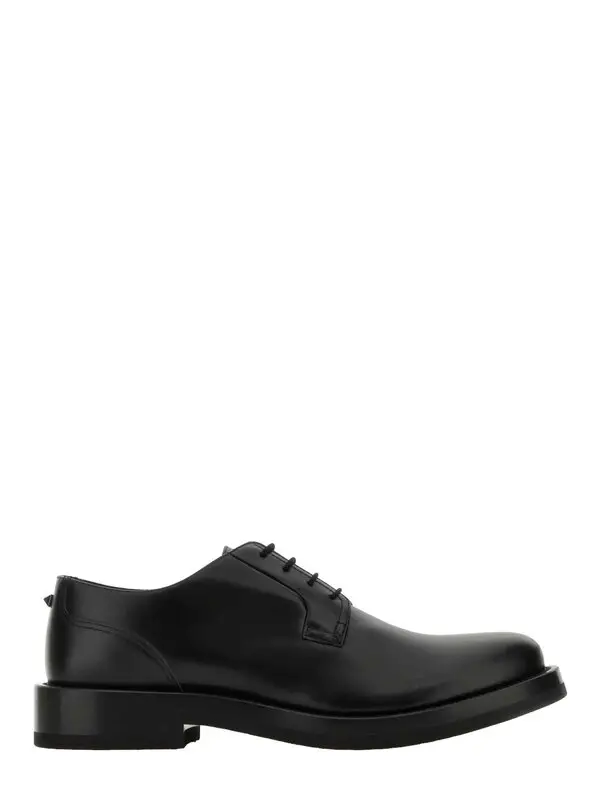 Valentino Garavani Leather Lace-up Derby Shoes - Black