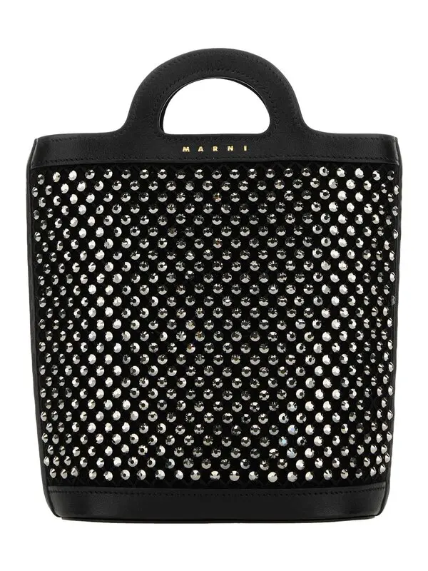 Marni Embellished Mesh Tropicalia Mini Handbag - Black