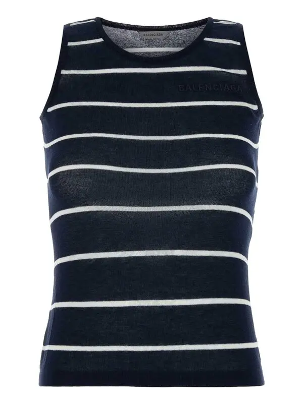 Balenciaga Striped Knit Tank Top - Stripped