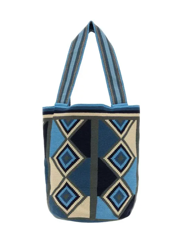 JW Anderson Embroidered Wayuu Shopping Handbag - Printed