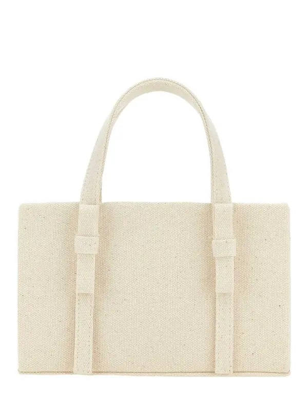 Kara Mini Canvas Handbag - White