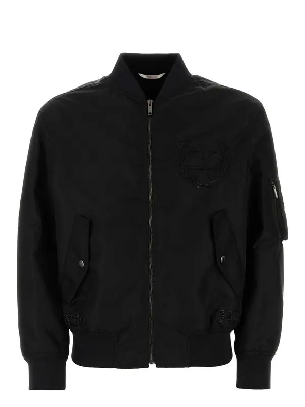 Valentino Garavani Nylon Bomber Jacket - Black