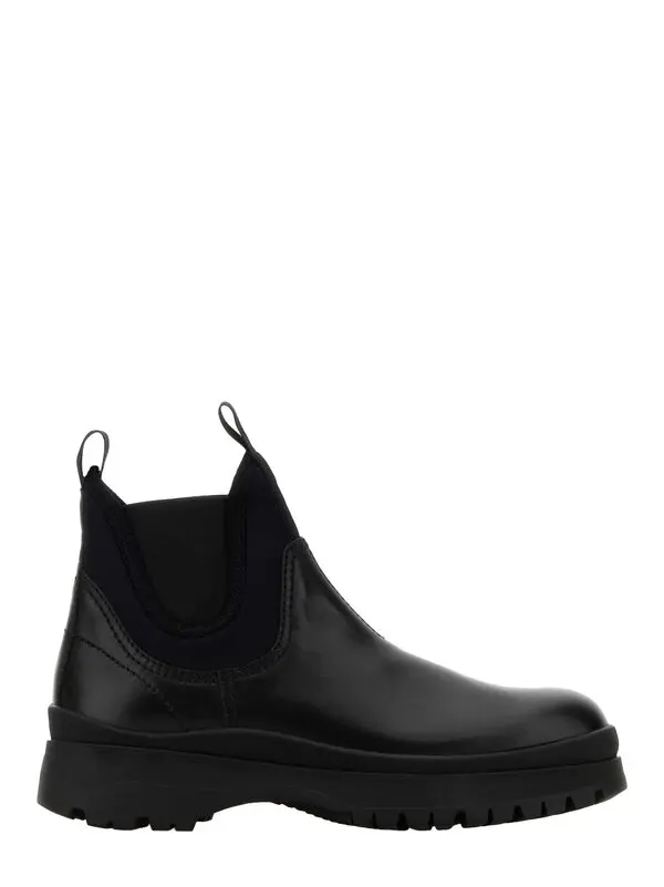Prada Leather Chelsea Boots - Black