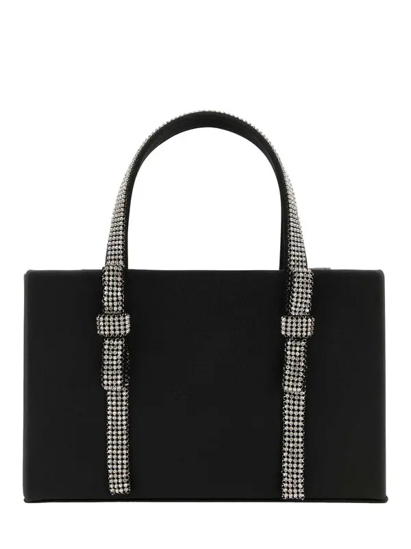 Kara Mini Nappa Leather Handbag With Silver-tone Hardware - Black