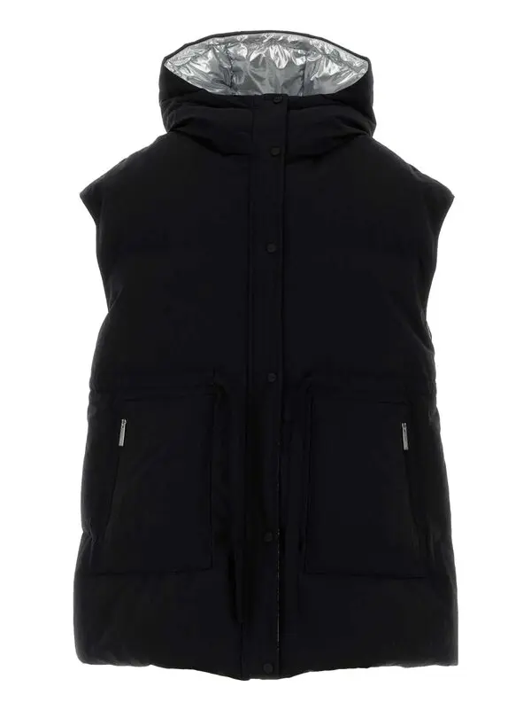 Herno Sleeveless Down Jacket With Hood - Black