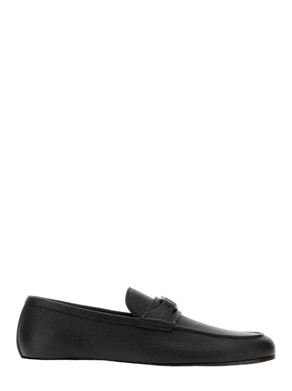 Valentino Garavani Vlogo Signature Leather Loafers - Black