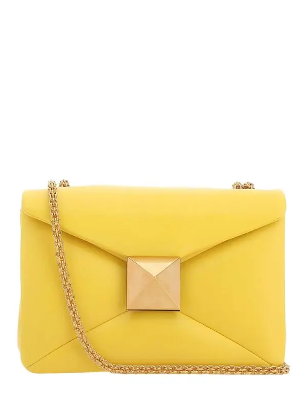 Valentino Garavani One Stud Nappa Leather Shoulder Handbag - Yellow