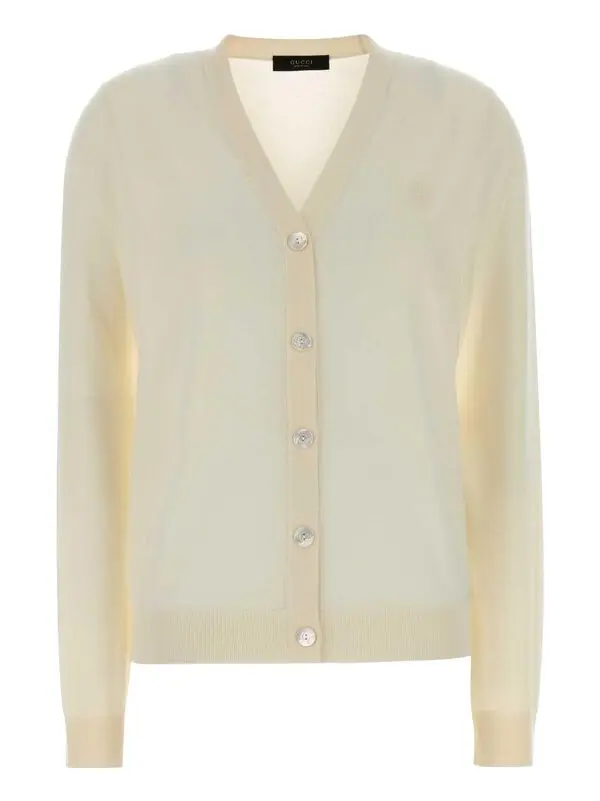 Gucci 100% Wool Cardigan - White
