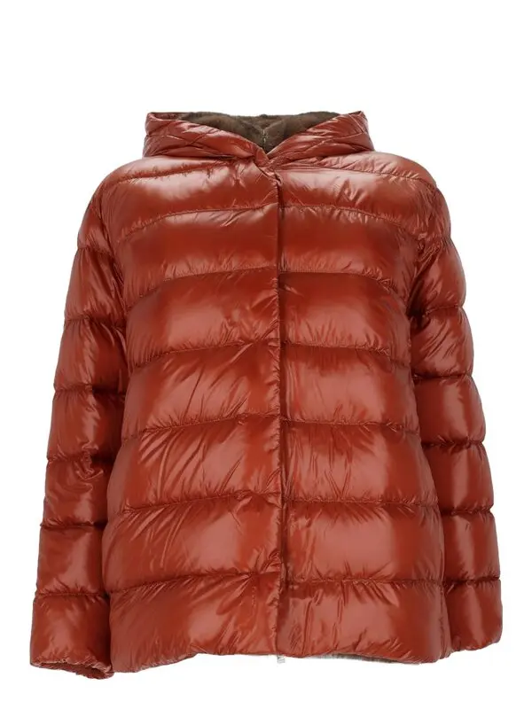 Herno Quilted Hooded Puffer Jacket - Red