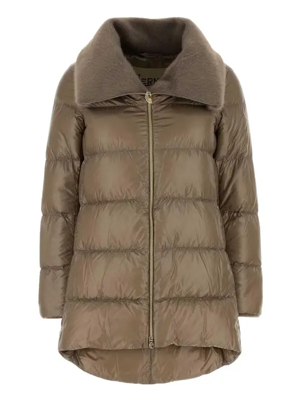 Herno Quilted Down Jacket With Shawl Collar - Grey