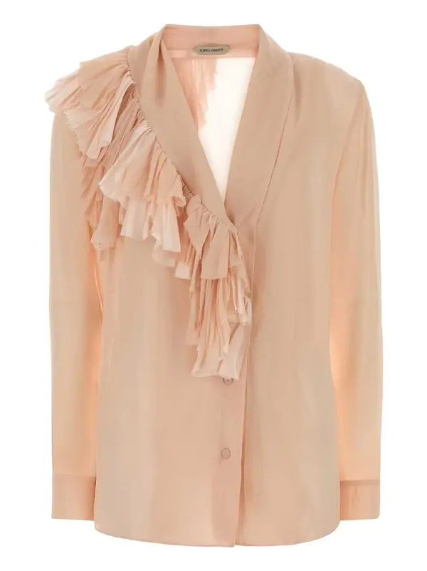 Alberta Ferretti Ruffled Silk Shirt - Pink