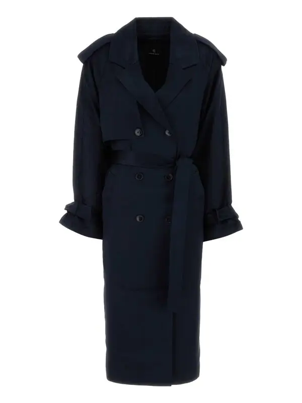 ANINE BING Satin Rickie Trench Jacket - Blue