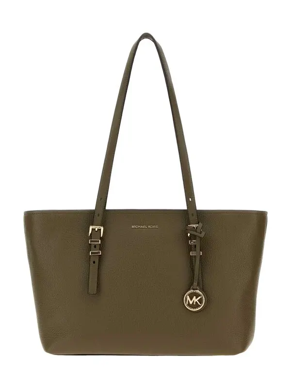 Michael Kors Medium Quinn Leather Shopping Handbag - Green