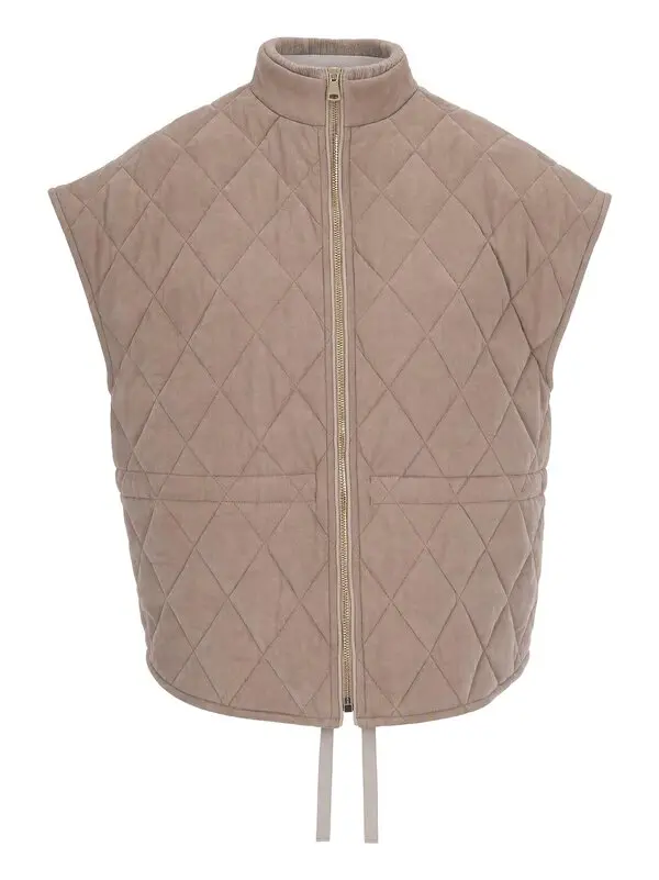 Fabiana Filippi Quilted Suede Zip-front Vest - Casha'
