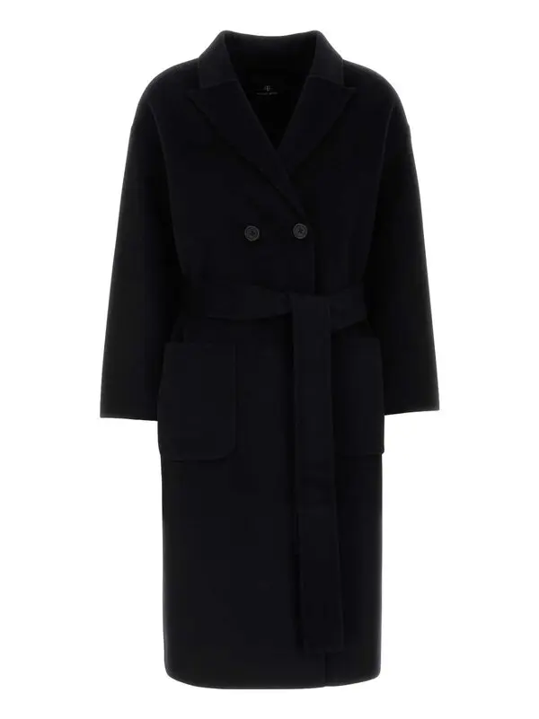 ANINE BING Dylan Double Breasted Wool-cashmere Blend Jacket - Black