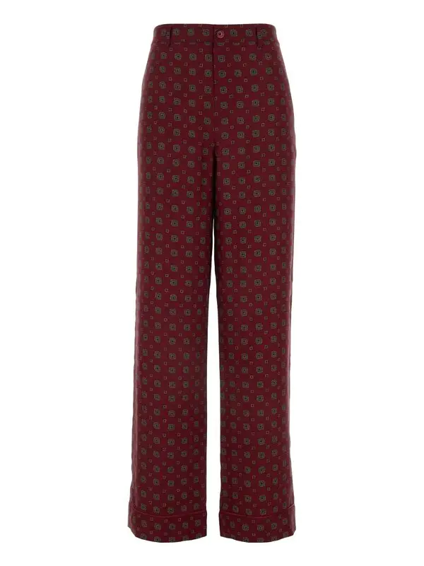 Moschino Silk Tailored Trousers - Printed