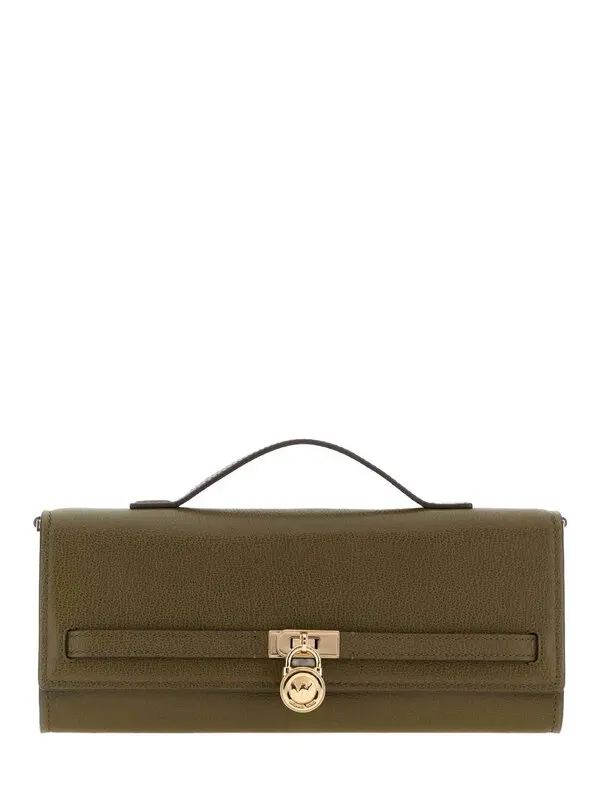 Michael Kors Hamilton Moderne Leather Handbag With Top Handle And Shoulder Strap - Green