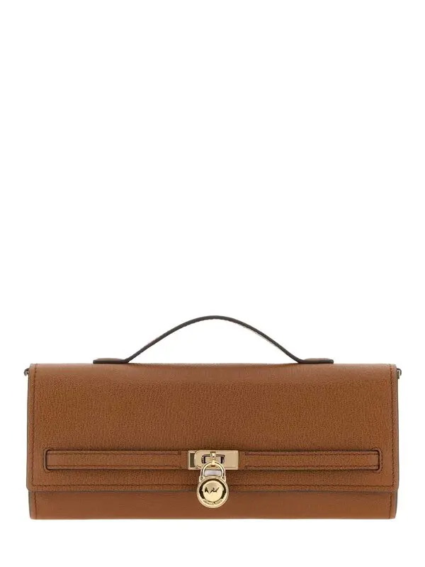 Michael Kors Hamilton Moderne Leather Handbag With Gold Hardware - Brown