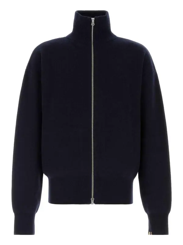 Extreme Cashmere Zip-up High Neck 100% Cashmere Cardigan - Black