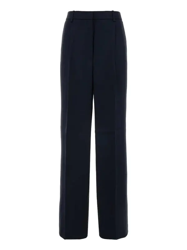 ANINE BING Satin Wide-leg Trent Pant - Blue