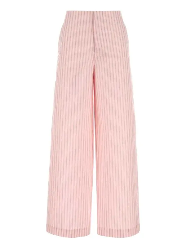 Philosophy Di Lorenzo Serafini Embroidered Wide-leg Poplin Pants - Stripped