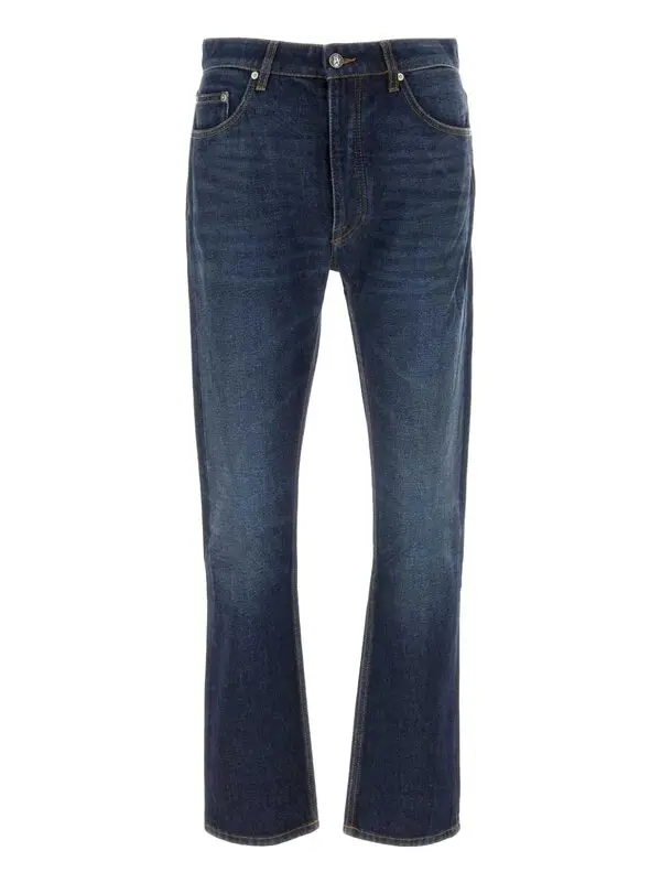 Palm Angels Logo Detailed Denim Jeans - Blue