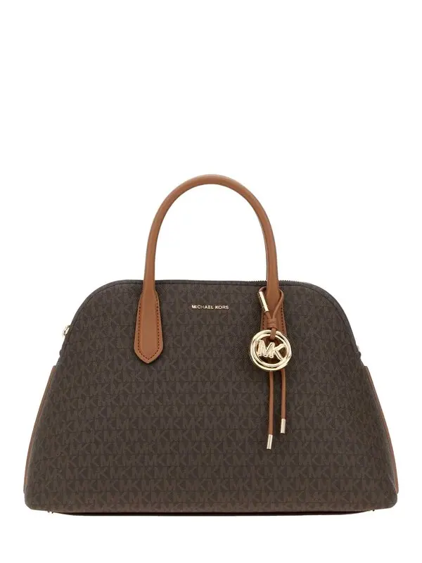 Michael Kors Canvas Shopping Handbag With Monogram - Printed